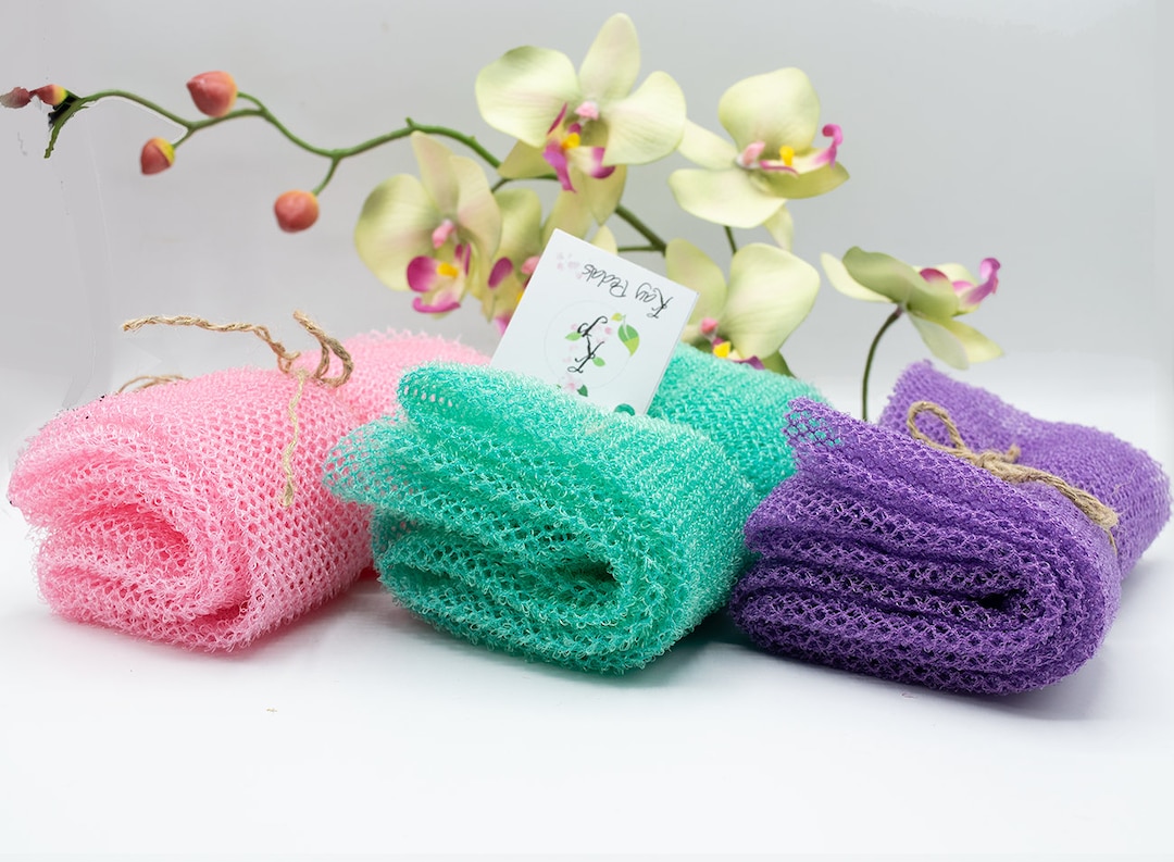 Exfoliating Nylon Net Sponge | Long Reach Back Scrubber - Etsy