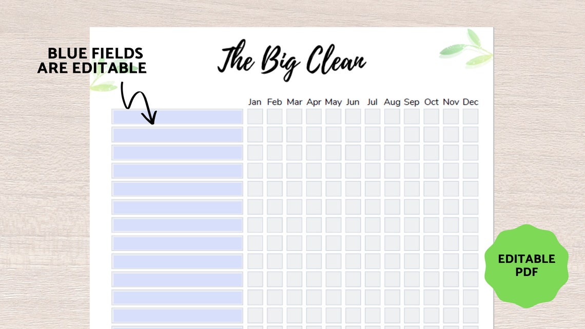 Clean Checklist Printable & Editable - Etsy