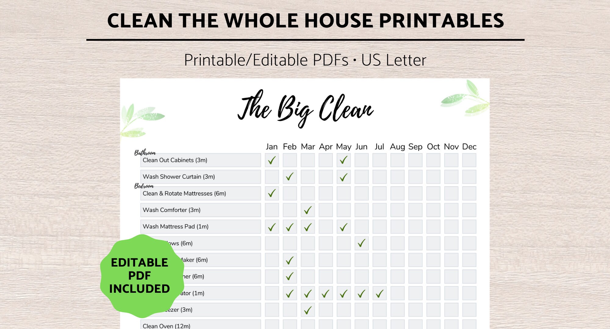 Clean Checklist Printable & Editable - Etsy