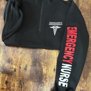 ER Nurse Sweatshirt, ER Nurse Jacket, Emergency Department Sweatshirt ...