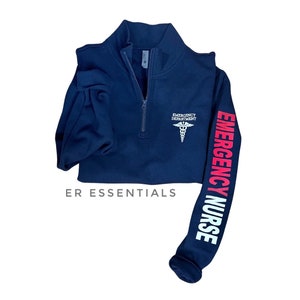 ER Nurse Sweatshirt, ER Nurse Jacket, Emergency Department Sweatshirt ...