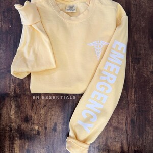 Comfort Colors ER Nurse Sweatshirt: Emergency Department Caduceus - Etsy