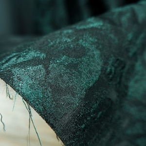 Floral Jacquard Fabric, Luxury Green Fabric, Gradient Color Painting ...