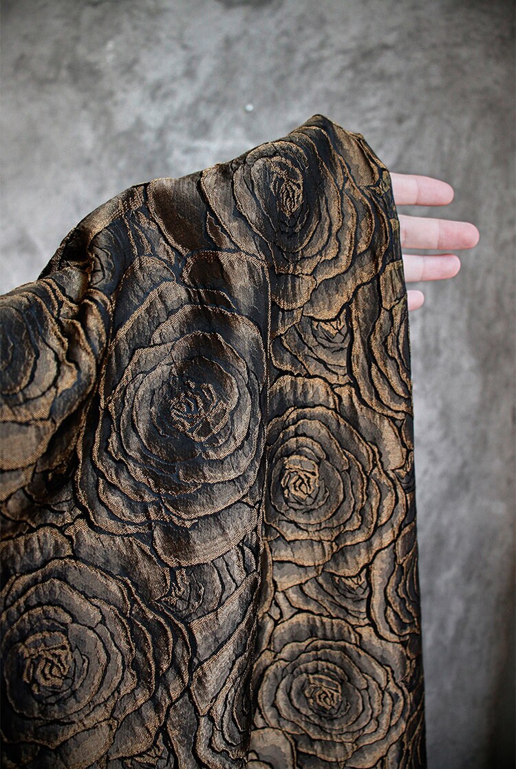 Double-sided Jacquard Fabric, Wild Rose Textured Fabric, Brown Fabric ...