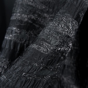 Black Jacquard Fabric, Textured Fabric, Dystopian Fabric, Designer ...