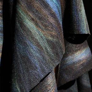 Wool Felt Designer Fabric, Winter Coat Material, Black Blue Thick ...