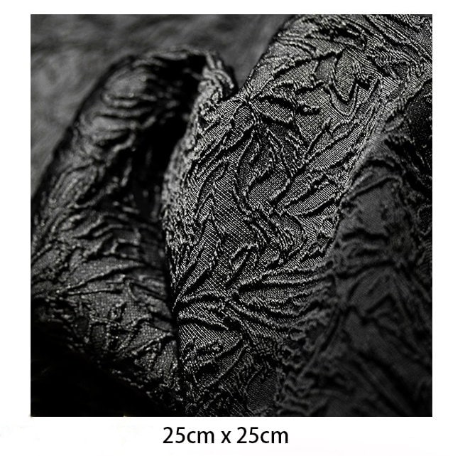 Black Jacquard Fabric, 3D Line Texture Fabric, Mysterious Textured ...