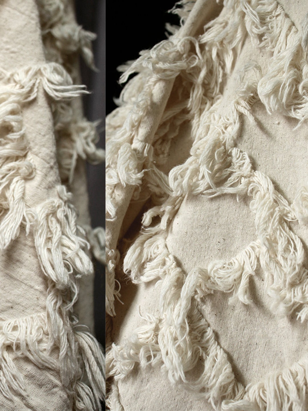 Cotton Ramie Blended Fabric, 3D Fringe Fabric, Raw Embryo Color Fabric ...