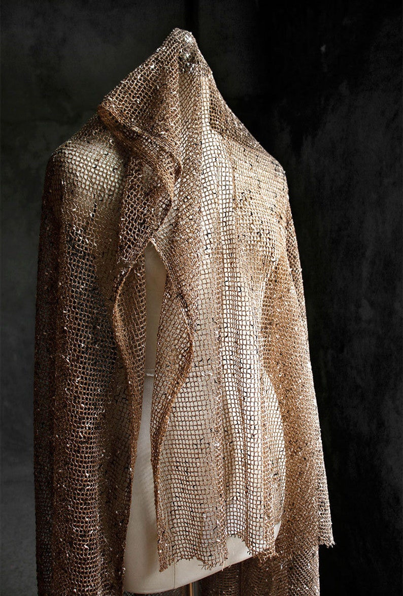 Brown Jnitted Mesh Fabric, Large Mesh Fabric, Hollow See-through Fabric ...