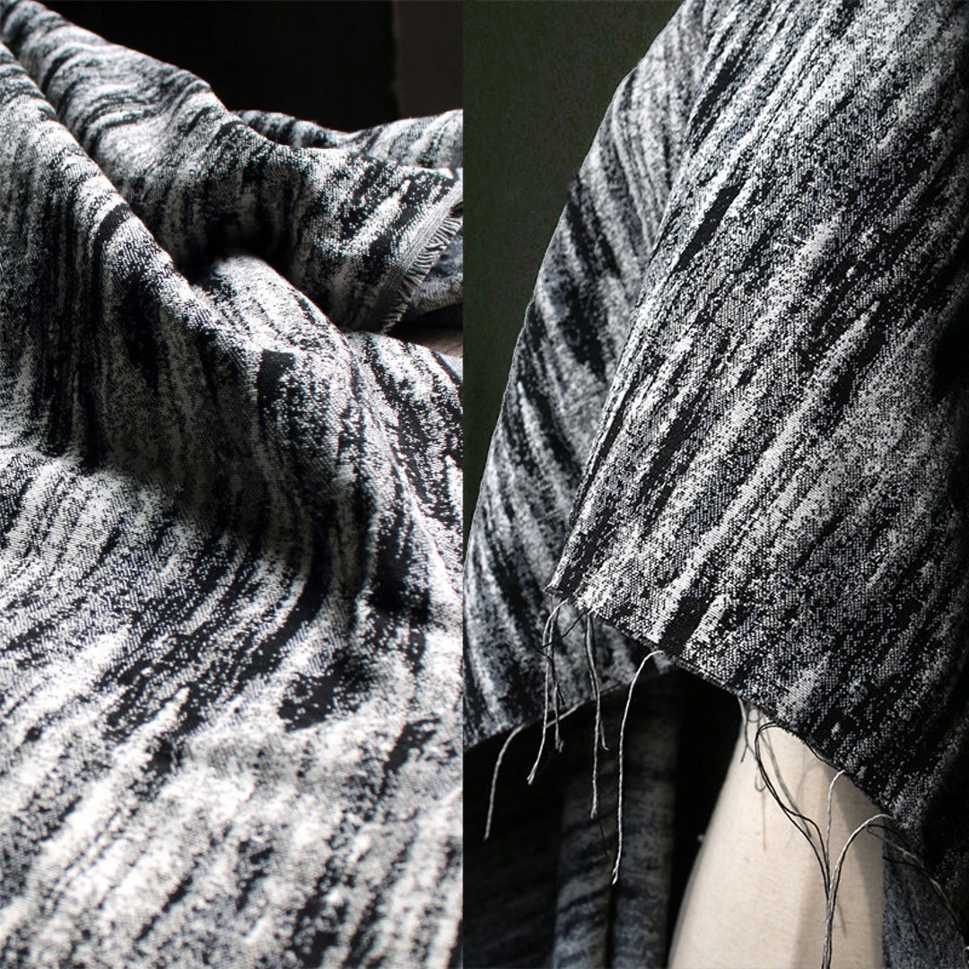 Double Sided Jacquard Fabric, Gradient Stripe Fabric, Black Carbon ...