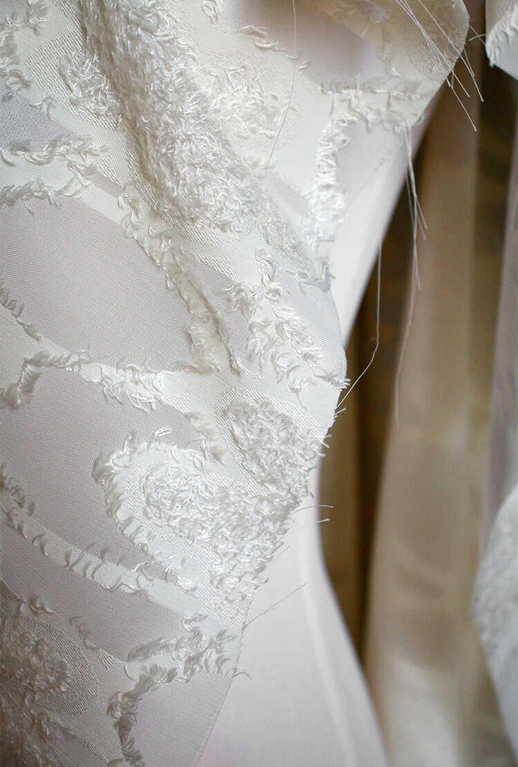 Fringe Jacquard Fabric, Light Apricot Fabric, Gorgeous Textured Fabric ...