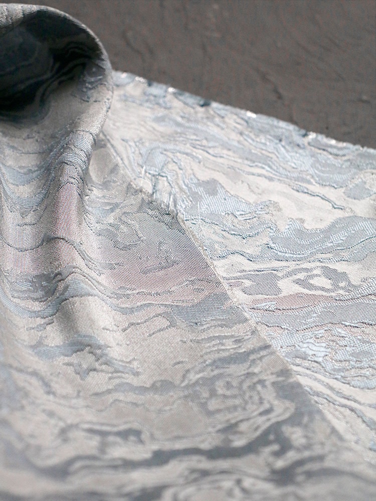 Dusty Blue Wavy Fabric, Double-sided Jacquard Fabric, Molten Rock ...