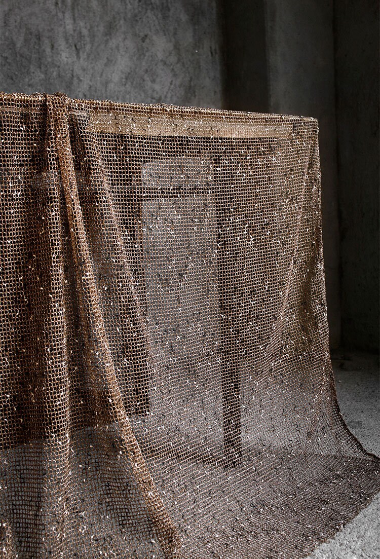 Brown Jnitted Mesh Fabric, Large Mesh Fabric, Hollow See-through Fabric ...