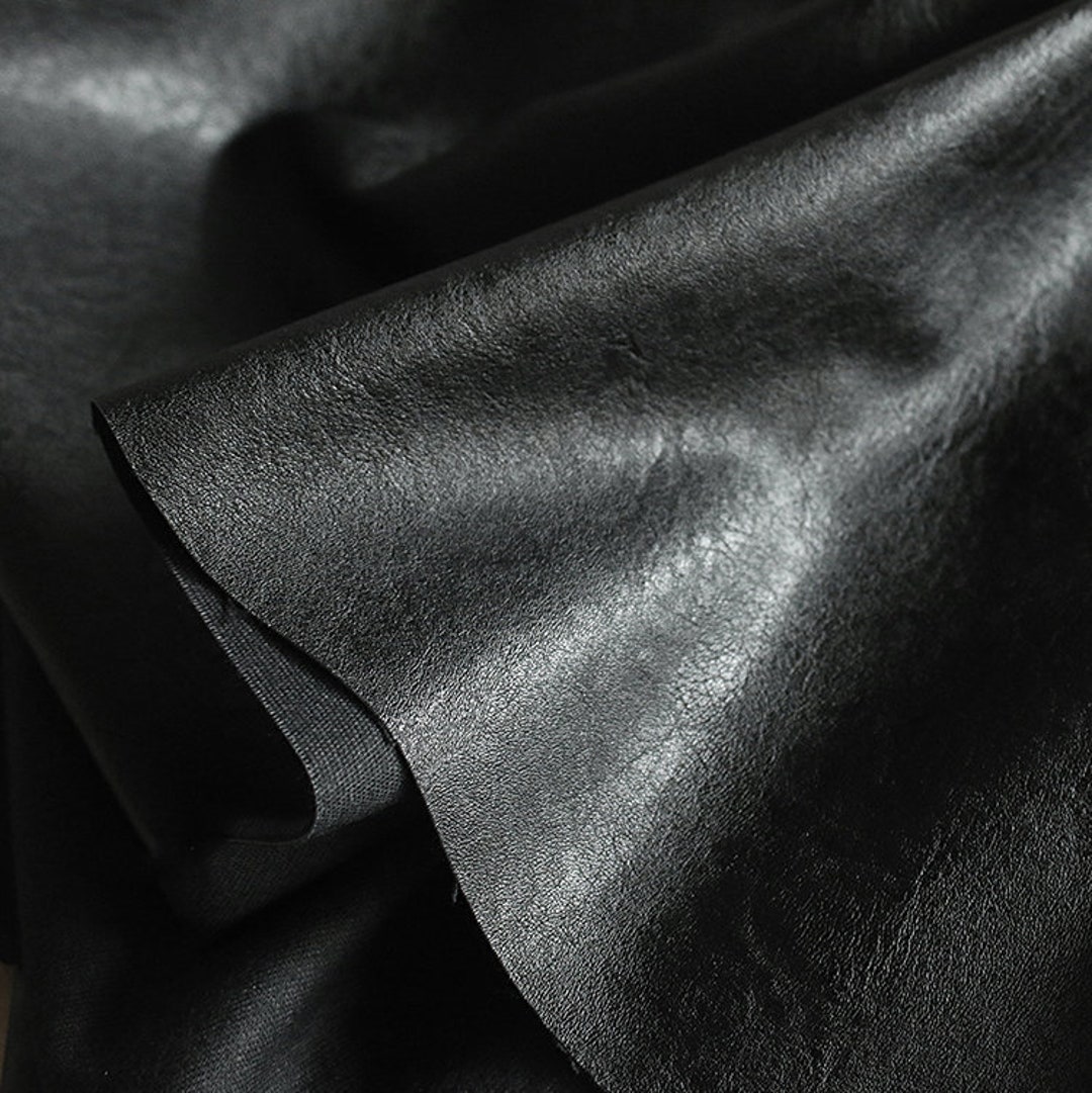 Designer Leather, Black Matte Leather, Faux Leather, Artificial Leather ...