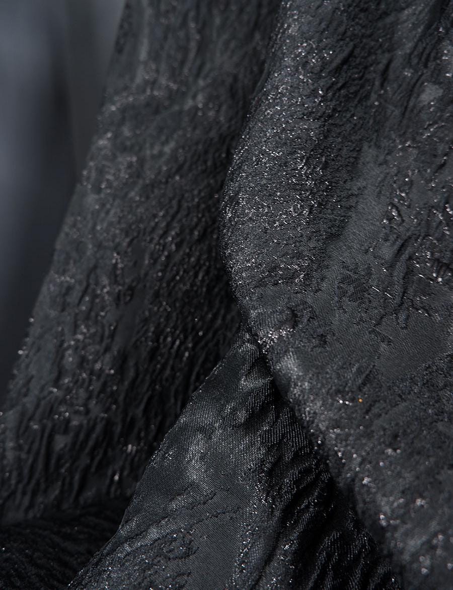 Embossed Fabric, Black Jacquard Fabric, Glitter Thread Blended Fabric ...