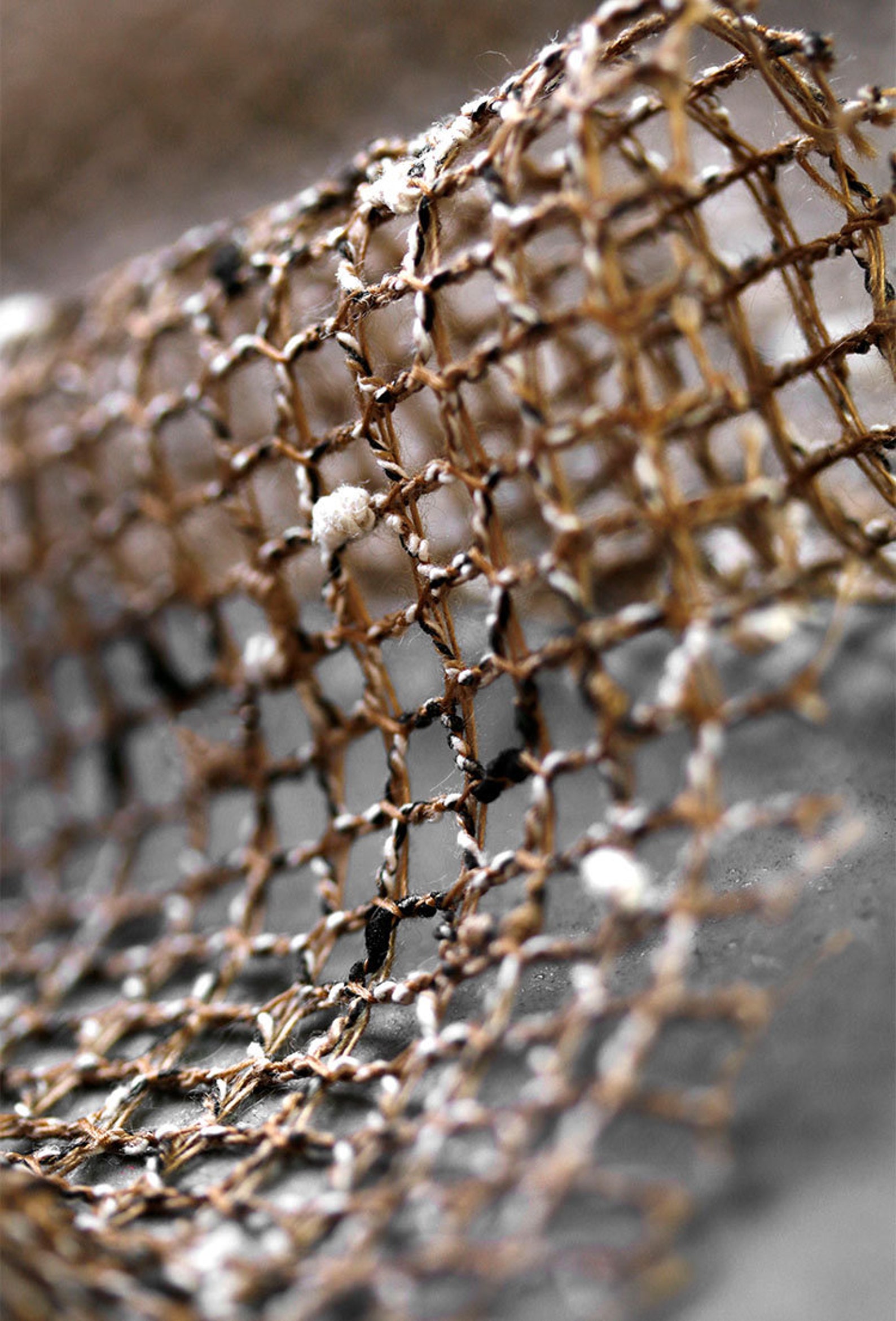 Brown Jnitted Mesh Fabric, Large Mesh Fabric, Hollow See-through Fabric ...