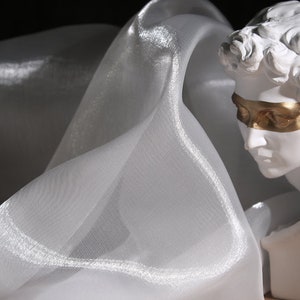 Liquid Water-glazed Yarn Fabric, White Transparent Gauze Fabric, Glossy ...