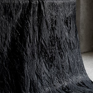 Black Jacquard Fabric, Embossed Texture Fabric, Haute Couture Fabric ...