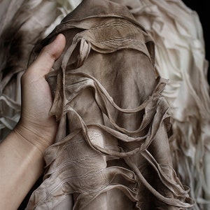 Gradient Fabric, Ragged Knitted Fabric, Grey Brown Tie-dye Fabric ...