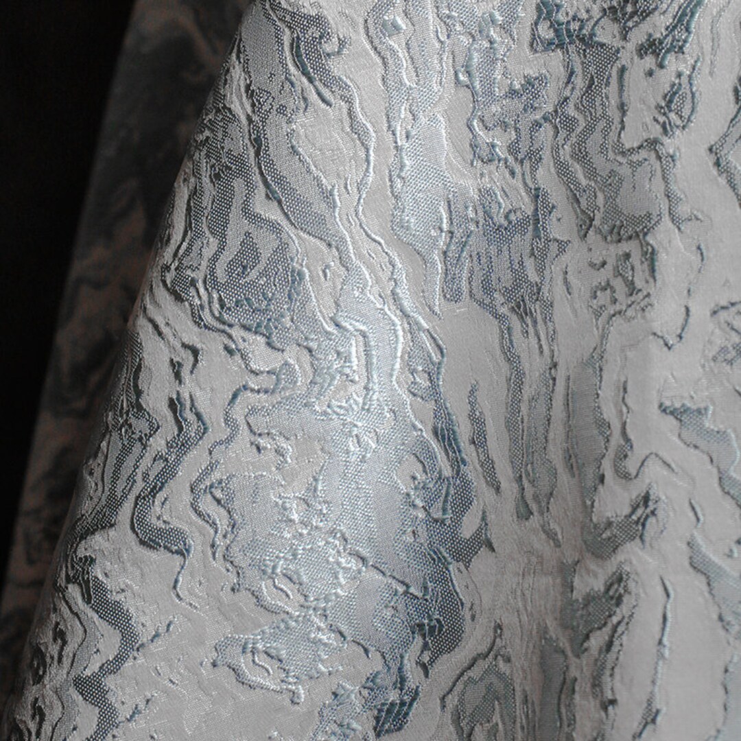 Dusty Blue Wavy Fabric, Double-sided Jacquard Fabric, Molten Rock ...