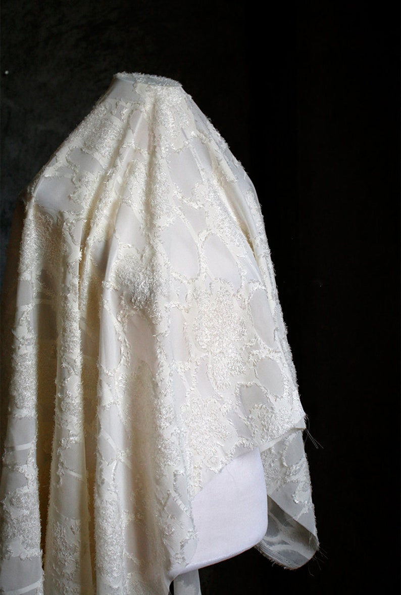 Fringe Jacquard Fabric, Light Apricot Fabric, Gorgeous Textured Fabric ...