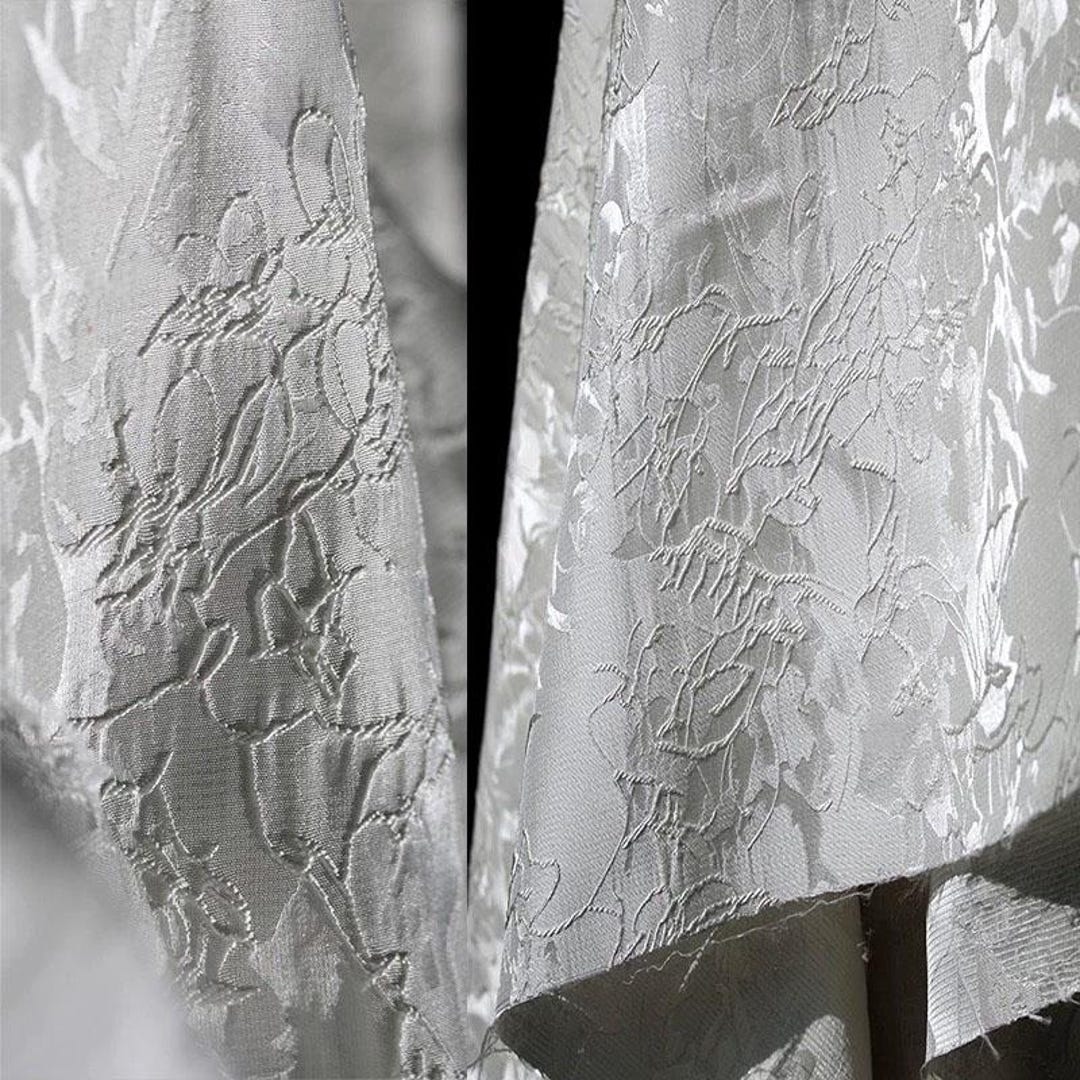White Jacquard Fabric, 3D Line Texture Fabric, Mysterious Textured ...