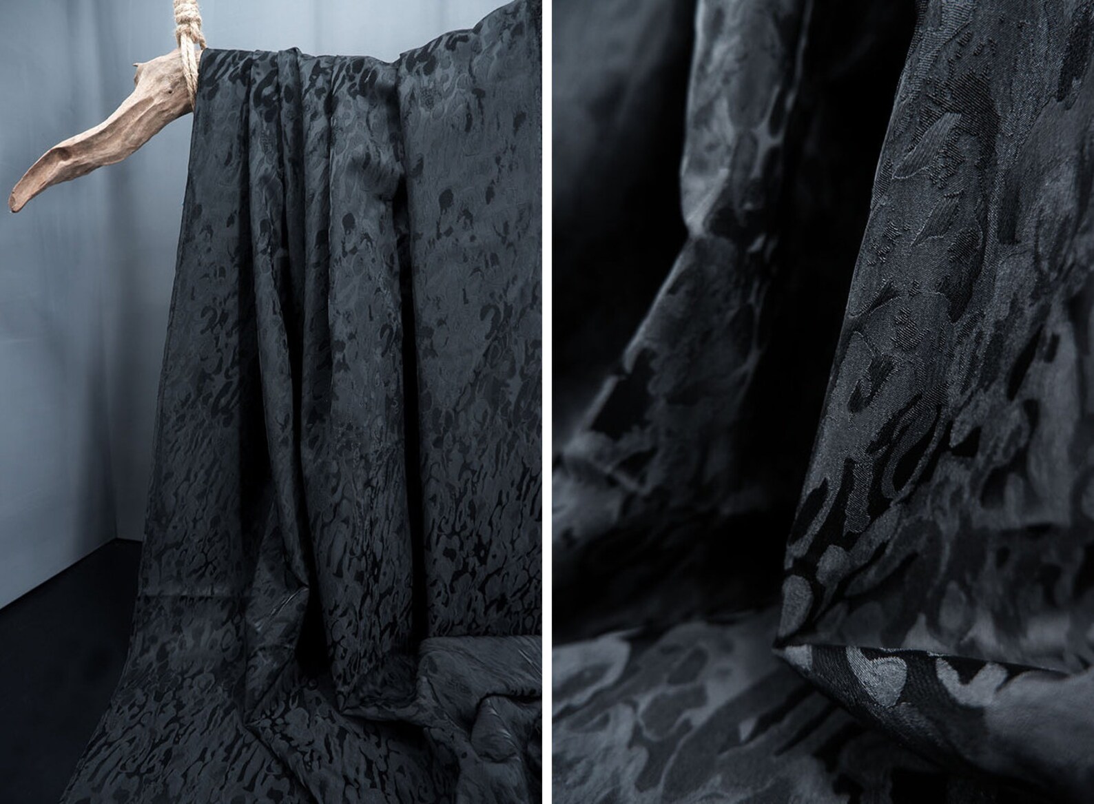 Black Jacquard Fabric, Gilt Texture Fabric, Embossed Fabric, Glossy ...