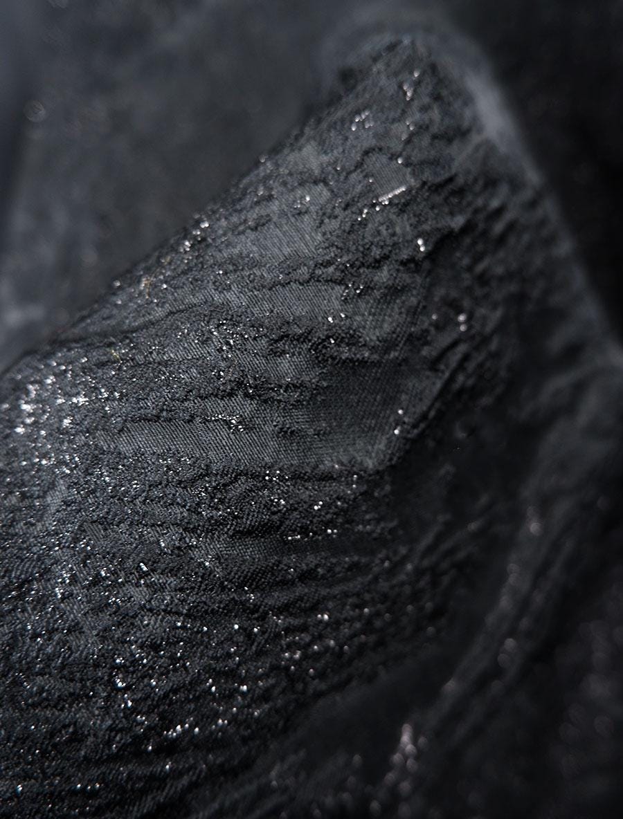 Embossed Fabric, Black Jacquard Fabric, Glitter Thread Blended Fabric ...