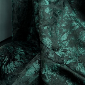 Floral Jacquard Fabric, Luxury Green Fabric, Gradient Color Painting ...