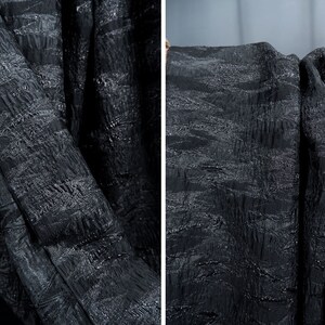 Black Jacquard Fabric, Textured Fabric, Dystopian Fabric, Designer ...