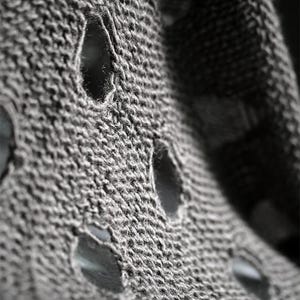 Wool Knit Fabric, Woven Hollow See-through Fabric, Dust Coat Stripes ...