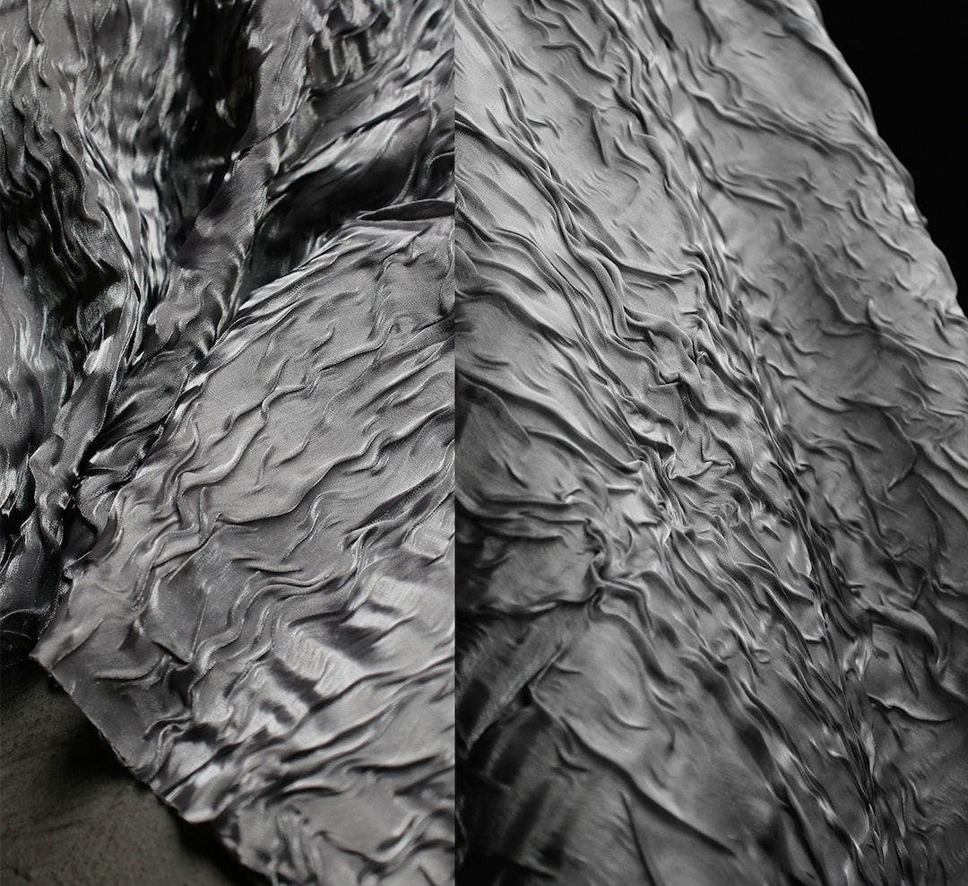 Silver Gray Fabric, Embossed Texture Fabric, Dimensional Fabric ...