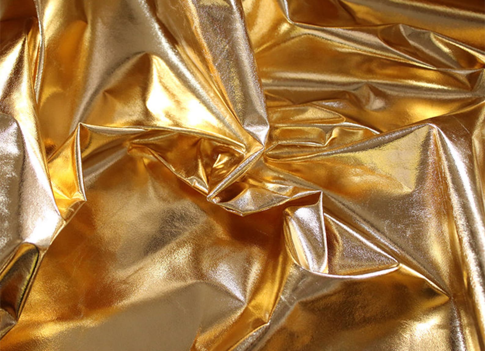 Gold Metallic Fabric, Thin TPU Fabric, Gold Mirror Coated Fabric, 4-way ...