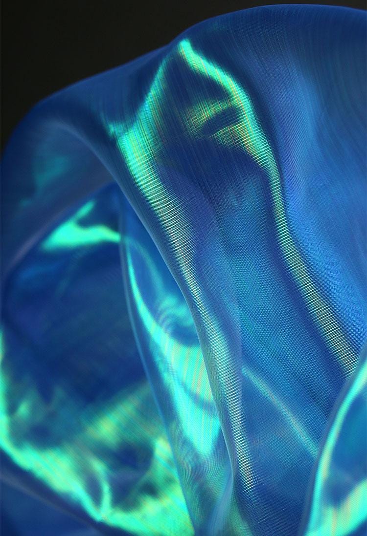 Dark Blue Laser Fabric, Water-shimmer Gauze Fabric, Iridescent Gradient ...