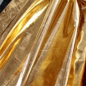 Gold Metallic Fabric, Thin TPU Fabric, Gold Mirror Coated Fabric, 4-way ...