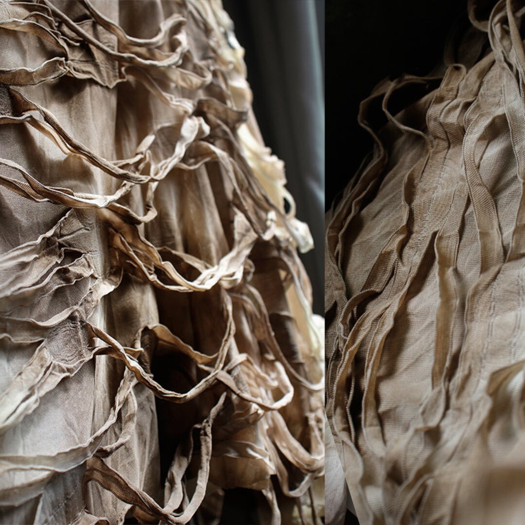 Gradient Fabric, Ragged Knitted Fabric, Grey Brown Tie-dye Fabric ...