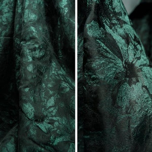 Floral Jacquard Fabric, Luxury Green Fabric, Gradient Color Painting ...