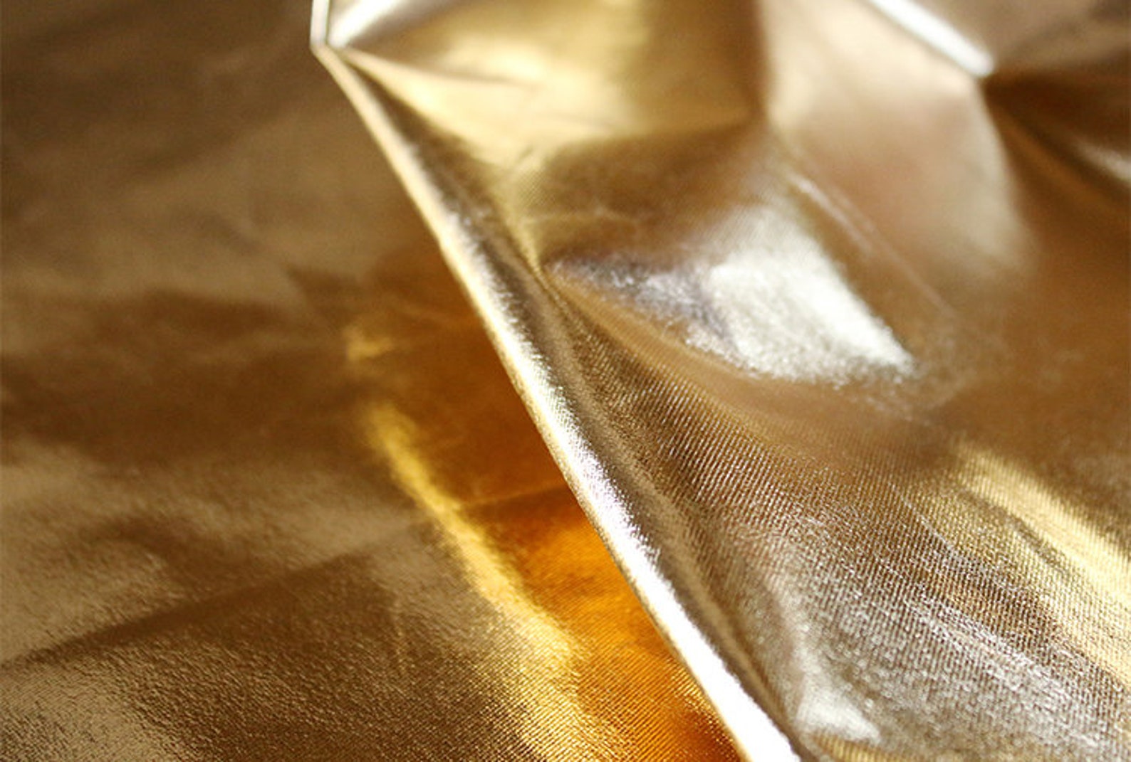 Gold Metallic Fabric, Thin TPU Fabric, Gold Mirror Coated Fabric, 4-way ...