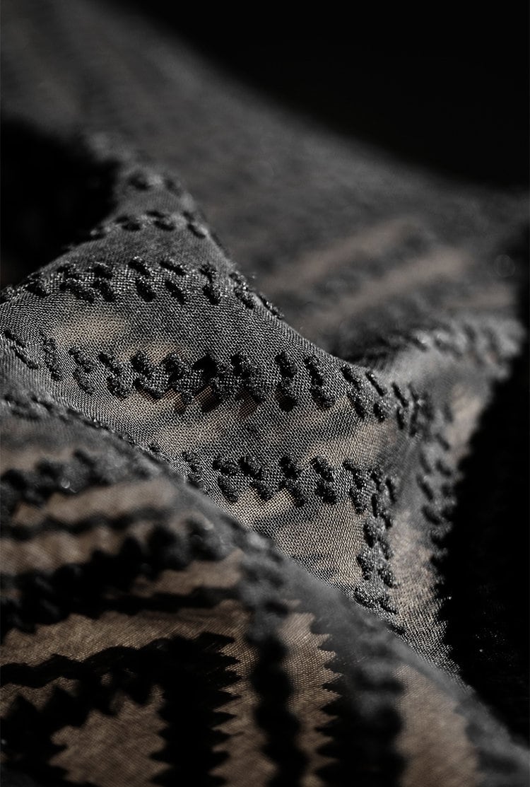 Geometric Jacquard Fabric, See-through Fabric, Black White Mesh Fabric ...