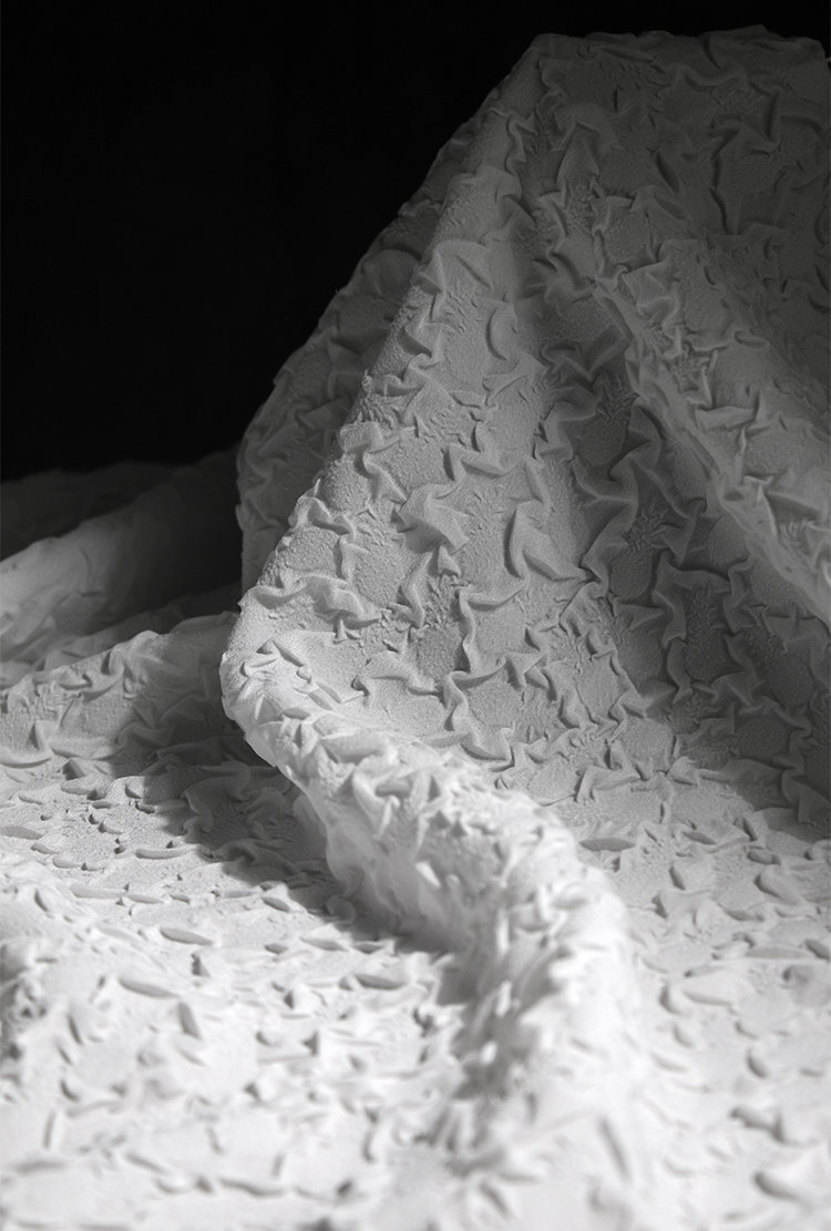 White Pleated Fabric, Concave Convex Texture Fabric, Chiffon Fashion ...