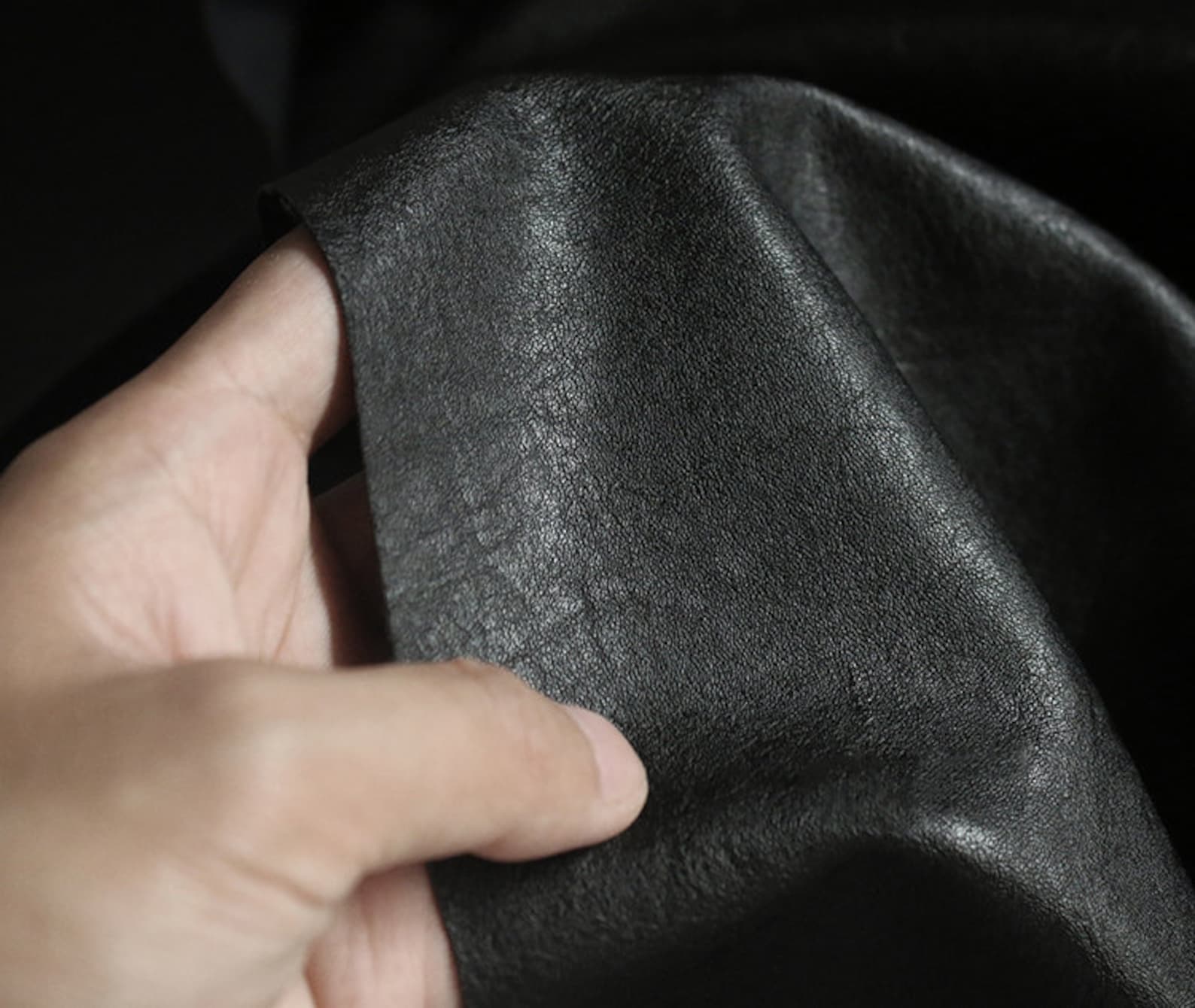 Designer Leather, Black Matte Leather, Faux Leather, Artificial Leather ...