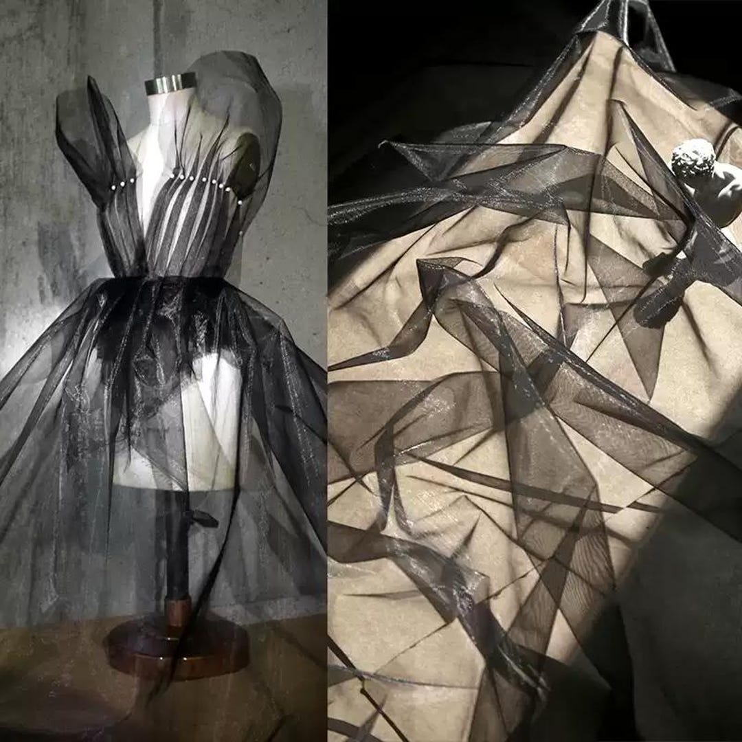 Black Fabric, Organza, See-through Fabric, Lustrous Fabric, Tulle ...