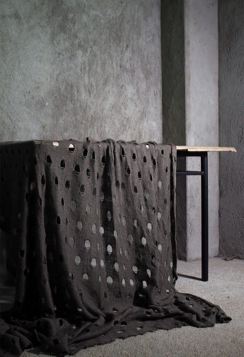 Wool Knit Fabric, Woven Hollow See-through Fabric, Dust Coat Stripes ...