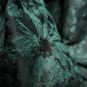 Floral Jacquard Fabric, Luxury Green Fabric, Gradient Color Painting ...
