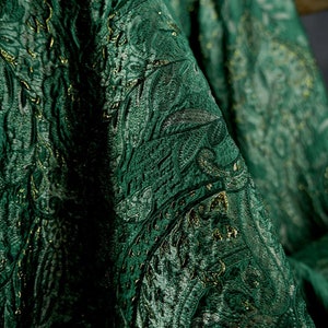 Embossed Jacquard Fabric, Luxury Green Fabric, Polyester Fabric ...