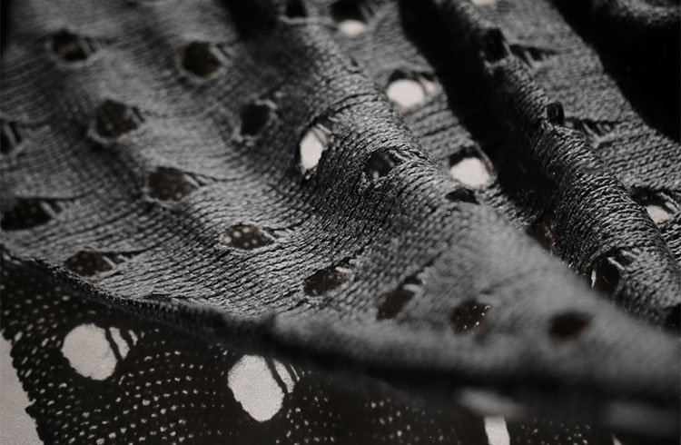 Wool Knit Fabric, Woven Hollow See-through Fabric, Dust Coat Stripes ...