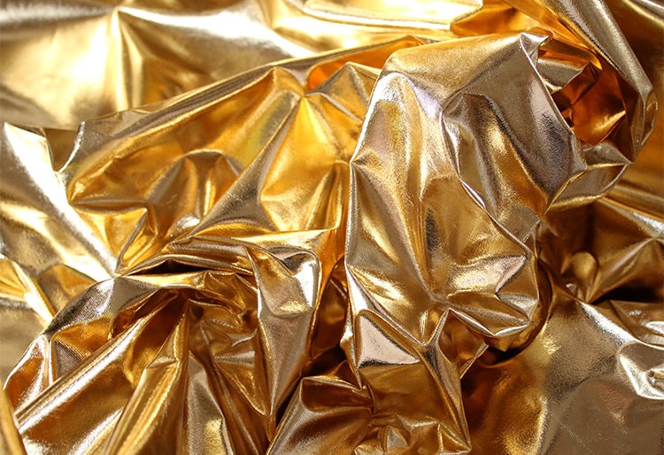 Gold Metallic Fabric, Thin TPU Fabric, Gold Mirror Coated Fabric, 4-way ...
