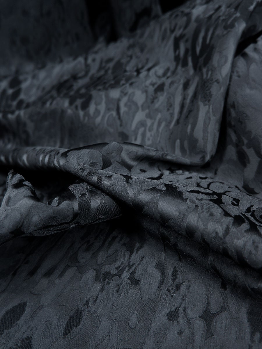 Black Jacquard Fabric, Gilt Texture Fabric, Embossed Fabric, Glossy ...