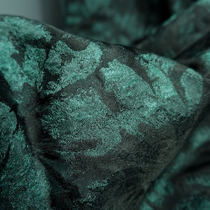 Floral Jacquard Fabric, Luxury Green Fabric, Gradient Color Painting ...