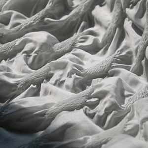 White Pleated Fabric, Irregular Pattern Fabric, Distressed Fabric ...